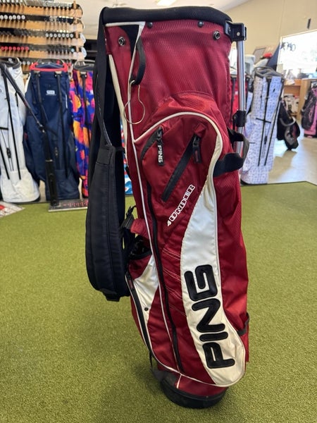 Ping 4 Under Carry Stand Golf Bag Dual Straps Red/White | SidelineSwap ...