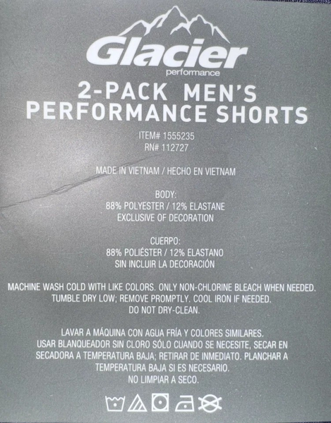 Glacier Performance Men's Large Blue 2-Pack 4-Way Stretch Performance ...