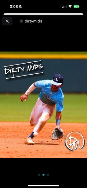 Dirty Mids Baseball 2 Pants Bundle -white /navy Blue Piping ...