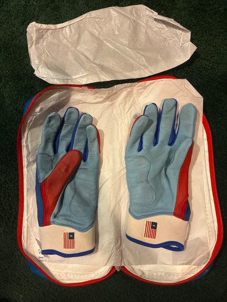 Bruce bolt Red White Blue Batting Gloves | SidelineSwap | Buy and Sell ...