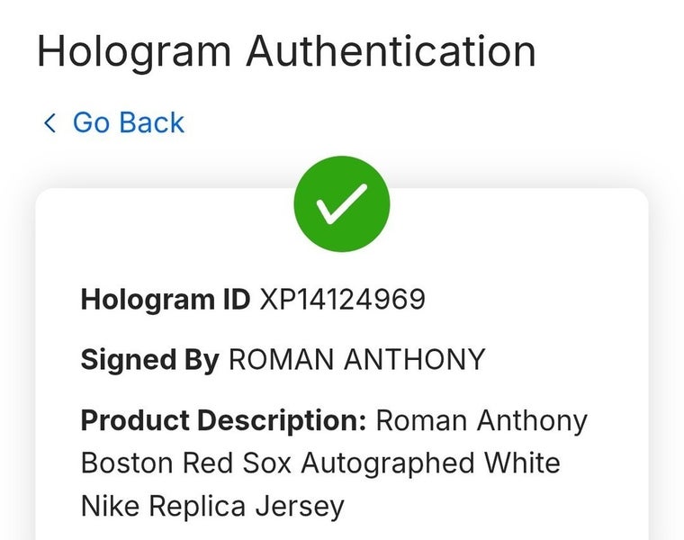 Boston Red Sox ROMAN ANTHONY Auto Autograph Signed Baseball JERSEY w ...