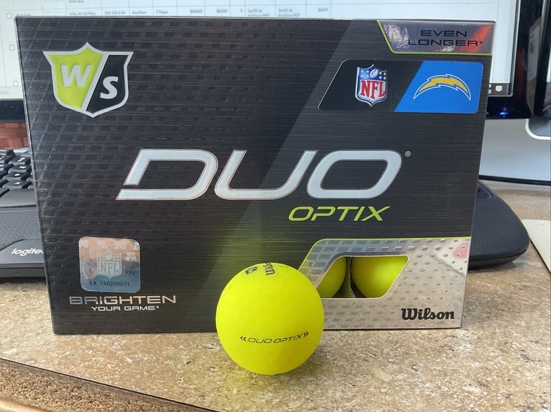 Wilson Staff Duo Optix Yellow NFL Golf Ball Los Angeles Chargers 12 ...