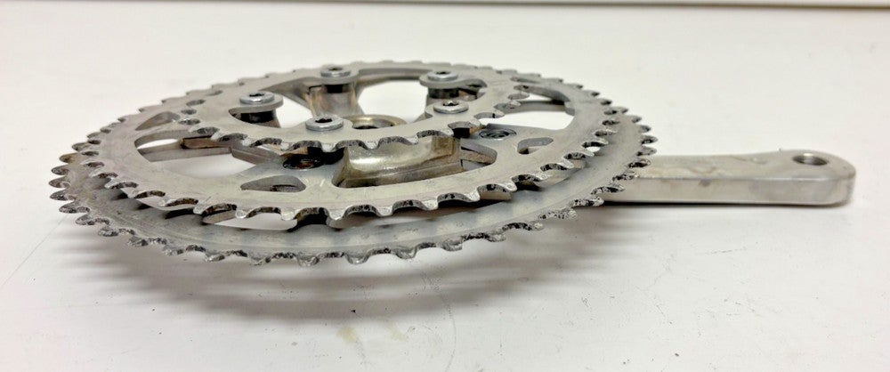 Vintage Shimano FC-B124 170mm 50/44/28 Silver Aluminum Biopace Triple Crankset | SidelineSwap ...