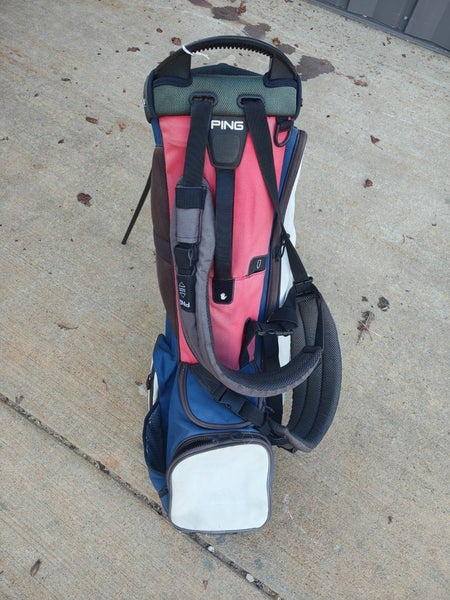 Ping Series 4 Dual Strap Golf Stand Bag White/Red/Blue w Raincover ...