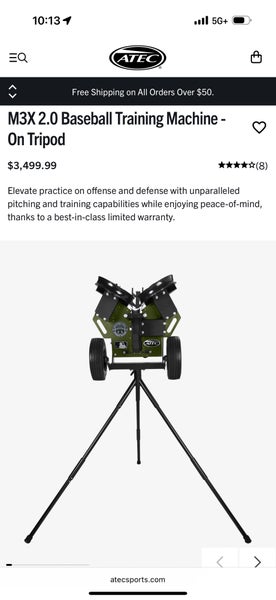 (Used) ATEC M3X 2.0 Baseball Training Machine - On Tripod ...