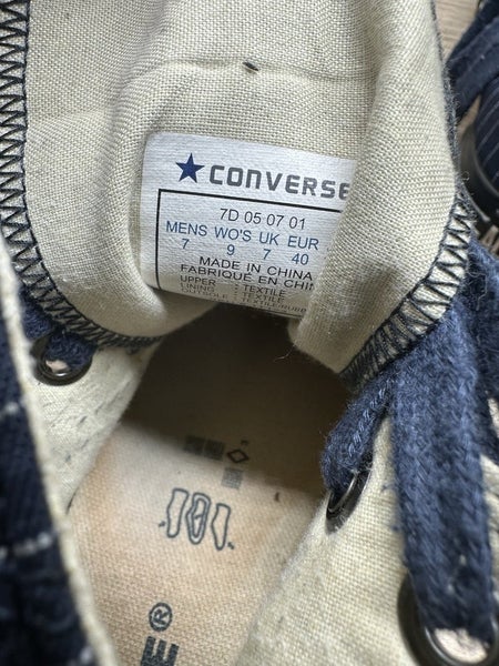 Converse Chuck Taylor Yankees Blue Pinstripe Hi Brown Mens Size 7 Women ...