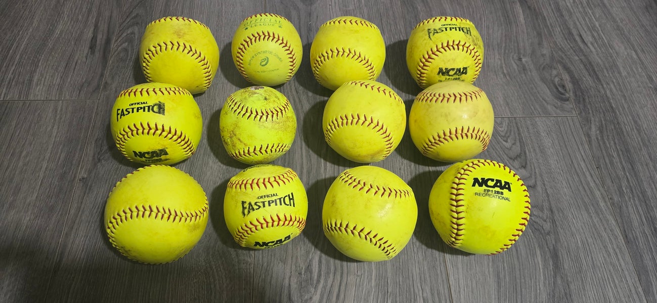 12 Used Batting Practice Softballs, Various Brands & Sizes ...