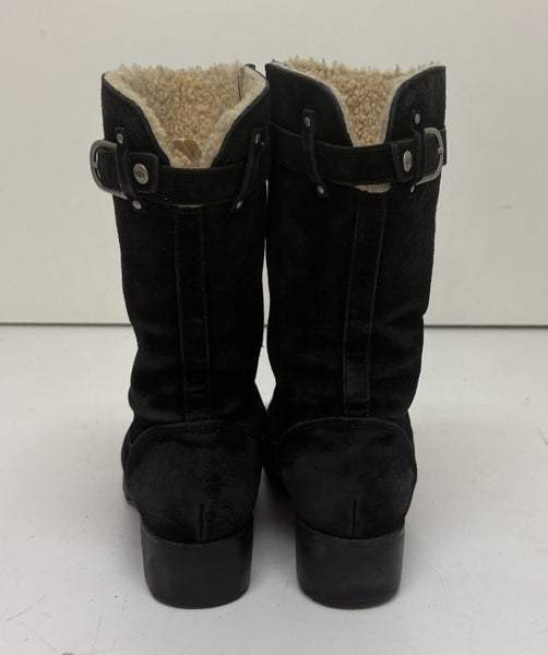 UGG Australia Maddison Black Shearling Suede Leather Women's Boots US 10 EU 41 | SidelineSwap ...