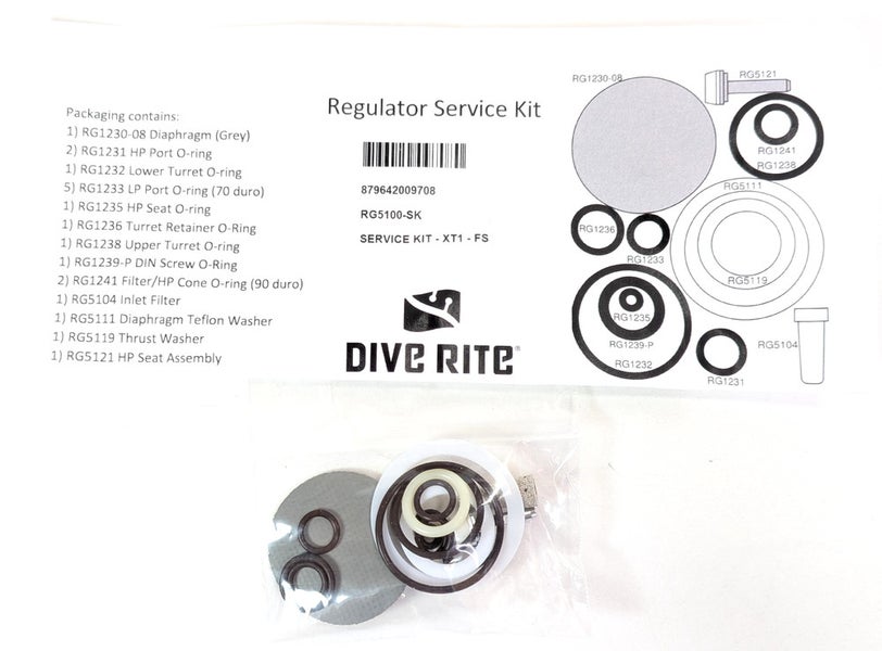 Dive Rite XT1 1st Stage Regulator Service Rebuild Kit Scuba Dive RG5100 ...