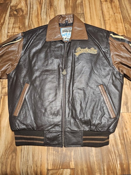 NEW Vintage Rare Scooby Doo Cartoon Network Brown 100% Leather Jacket ...