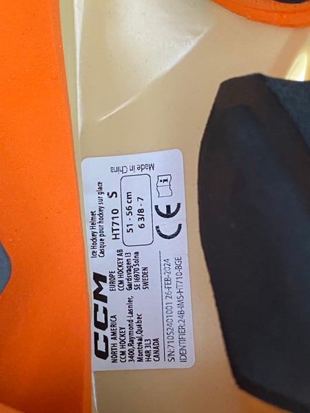 CCM Tacks 710 Pro Stock Hockey Helmet Wheat Beige Small Visor Combo ...