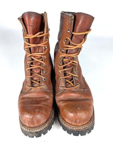 Vintage Red Wing Irish Setter 8" Logger Boot Men Size: 7.5 Vibram MADE ...