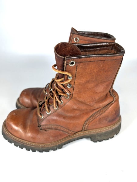 Vintage Red Wing Irish Setter 8" Logger Boot Men Size: 7.5 Vibram MADE ...
