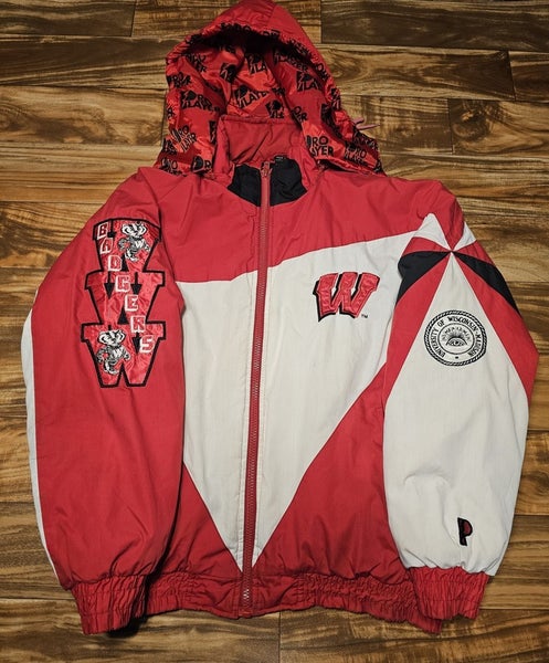 Vintage 1990s Wisconsin Badgers Pro Player NCAA Sports Hooded Jacket ...