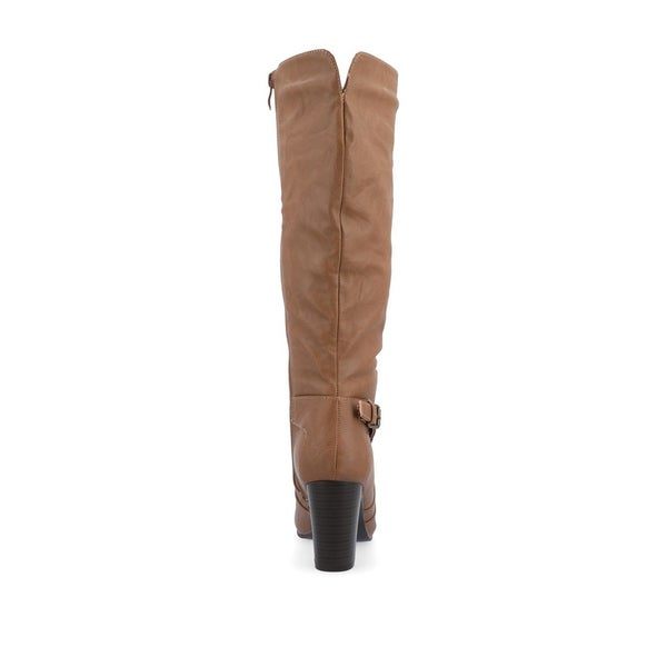 Journee Collection Carver Boots Women's US 10 Tan Leather Knee-High ...