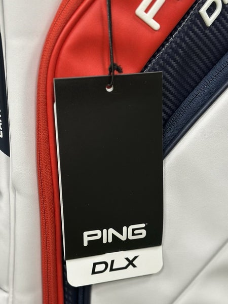PING 2025 DLX Premium 15-Way Cart Golf Bag Color: Navy/White/Red NEW ...