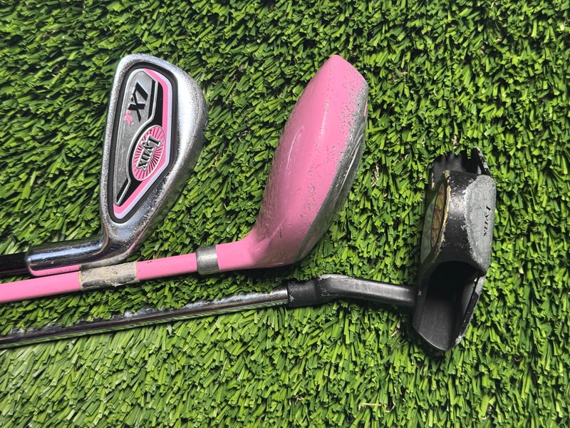 Lynx LX Jr Girls Pink Golf Set 3pc 3 Wood, 7 Iron, Putter & Bag 3-5yr ...