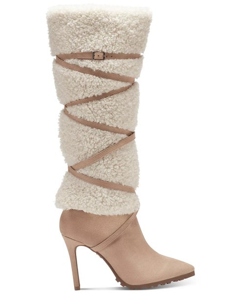 Thalia Sodi Rikka J1932-22TH Boots Women's US 10 Sand Faux-Shearling ...