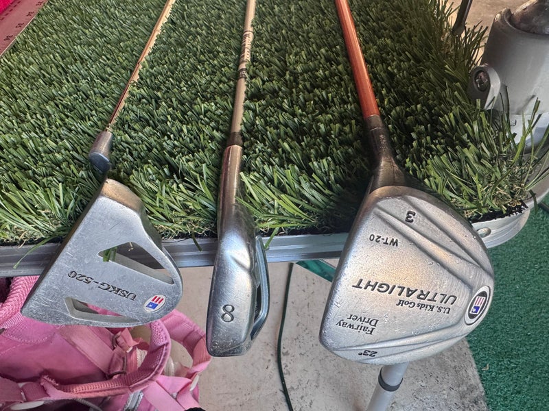 USKG UL51 WT-20 3 Pc Set 8, 3 Wood, Mallet Putter US Kids Golf 51 ...