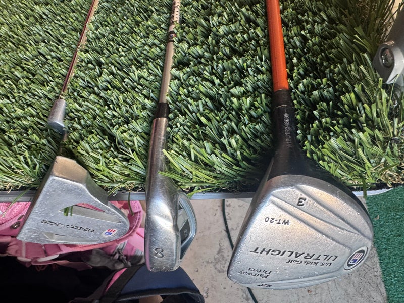 USKG UL51 WT-20 3 Pc Set 8, 3 Wood, Mallet Putter US Kids Golf 51 ...