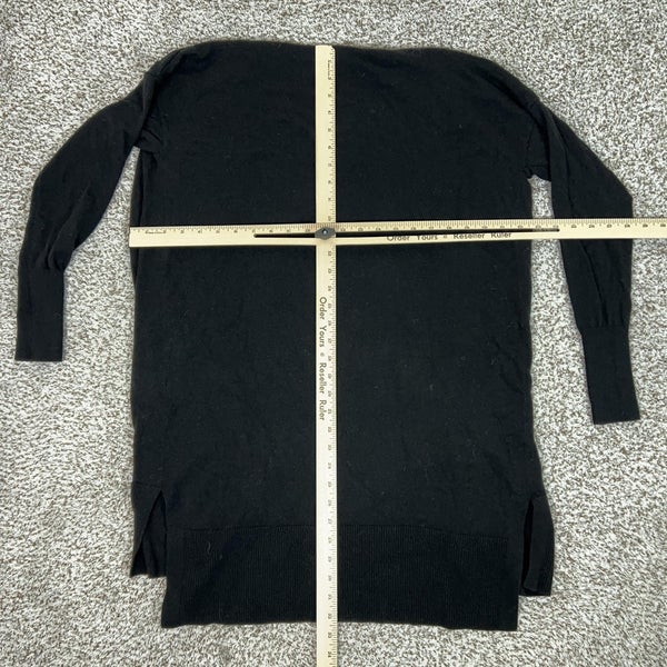 Athleta Cardigan Womens XS Black Wool Cashmere Long Stargazer Wrap Knit ...