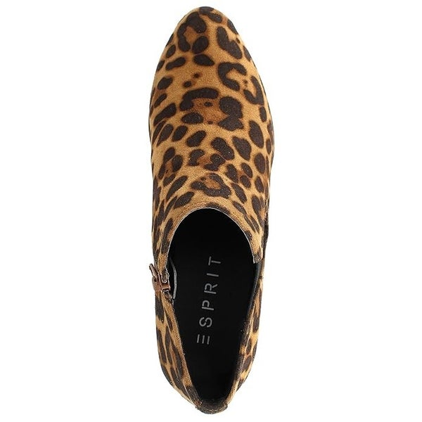 Esprit Taya Boots Women's 6 Brown Leopard Print Block Heel Ankle ...