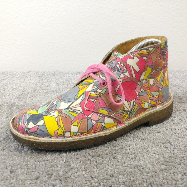 Clarks Desert Boots Womens Size 6.5 Lisa King Crepe Sole Stained Glass ...