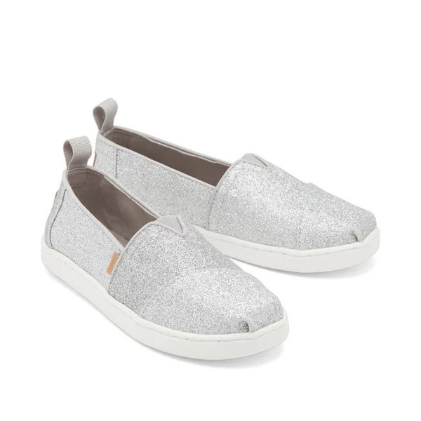Toms Alpargata 10017760 Kids US 5.5 Silver Glimmer Slip On Dress Shoes ...