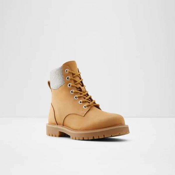 Aldo Prae Boot Women's US 5 Brown Leather Zipper Round Toe Ankle Combat ...