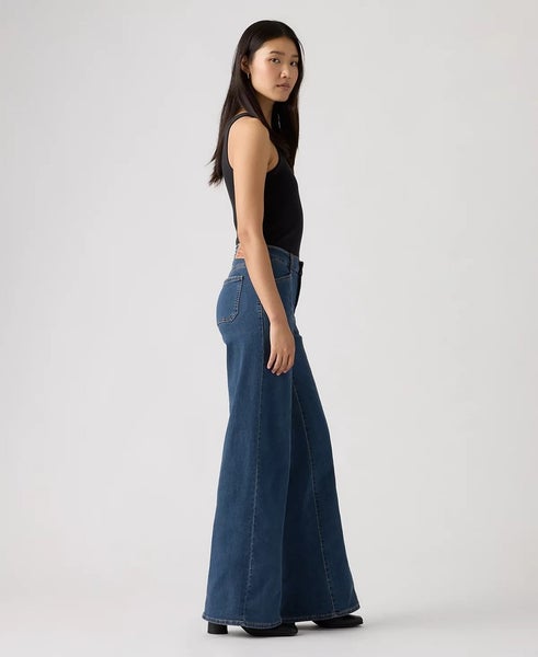 Levi's 318 Seamed Jeans Women's 34x32 Blue Cotton Denim Wide-Leg Zip ...